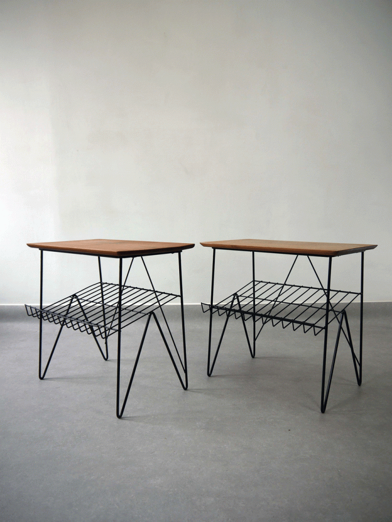 Lammhult Mobler - Teak Wire Side Tables - two columbia roadtwo columbia ...